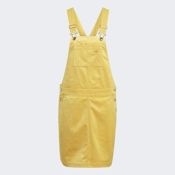 adidas | Dresses | Adidas Originals Womens Yellow Overalls Corduroy ...